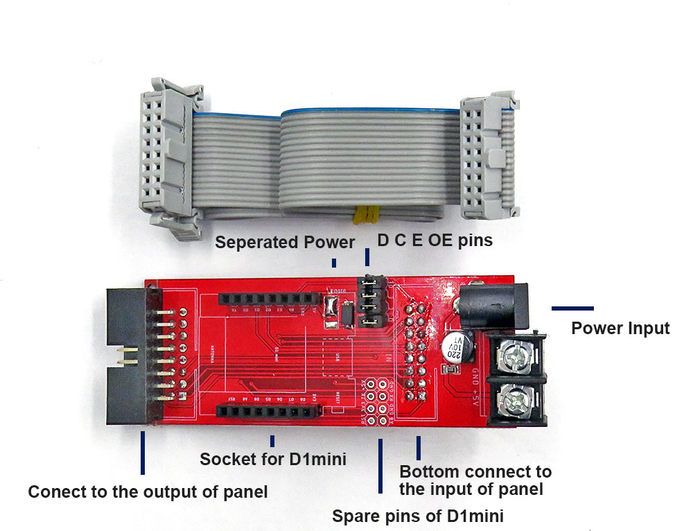 RGB LED Matrix Panel Driver Board, ESP8266 WIFI R2 - ElectroDragon
